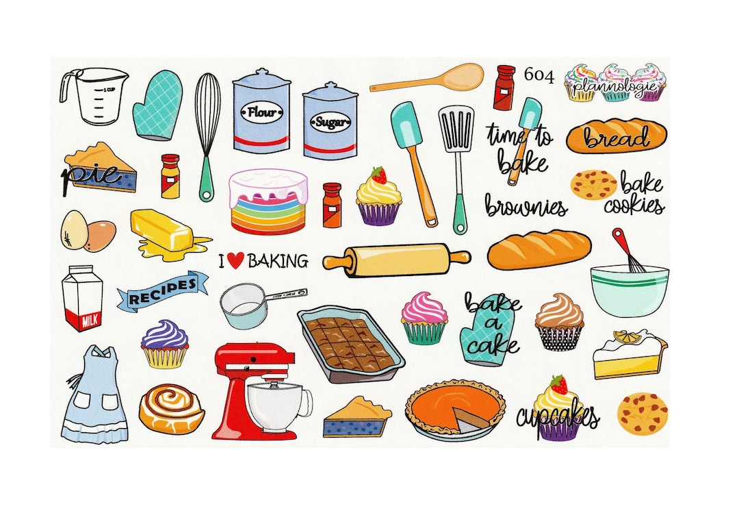 Baking Stickers, Time to Bake, Brownies, Cupcakes, Pie, Bread, Cake ...