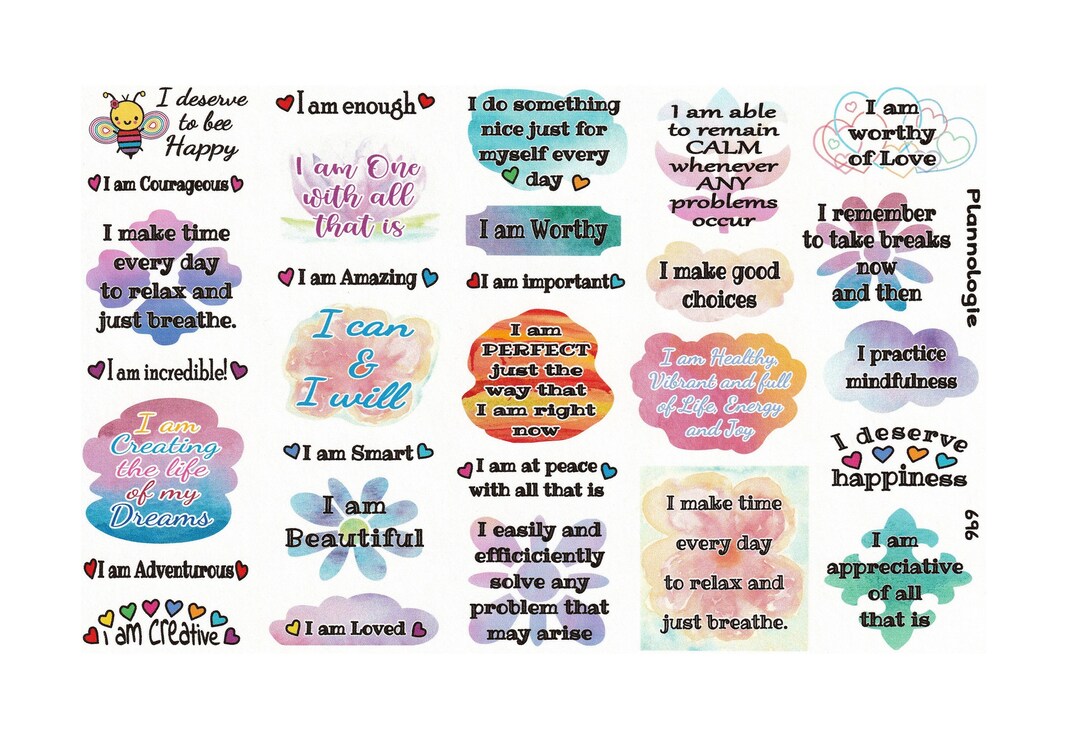 Affirmation Stickers For Planners And Journals - Positive ...