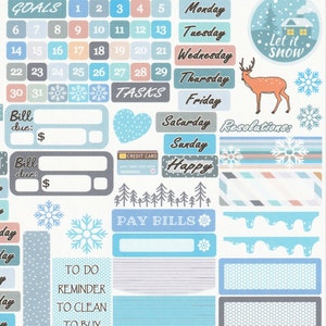 January Monthly Basics Sticker Kit - Planner Stickers - Happy New Year ...