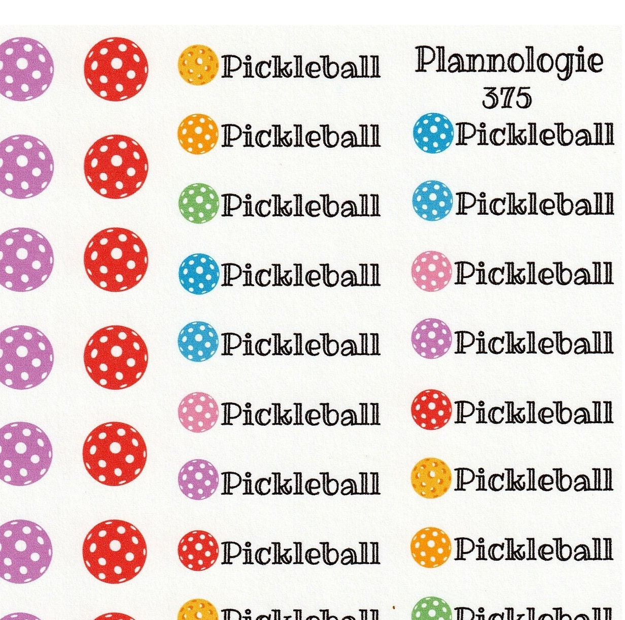 Pickleball Sticker Sheet PICKLEBALL Planner Stickers Stickers Craft ...