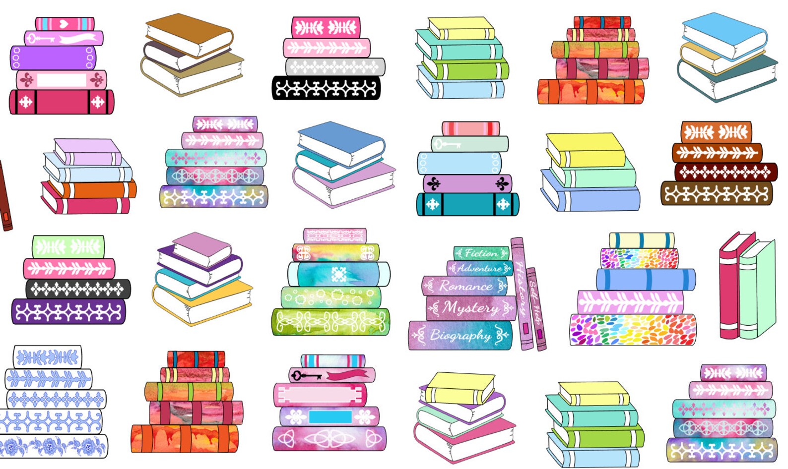 Book Icon Planner Stickers Stacks of Books Book Stickers - Etsy