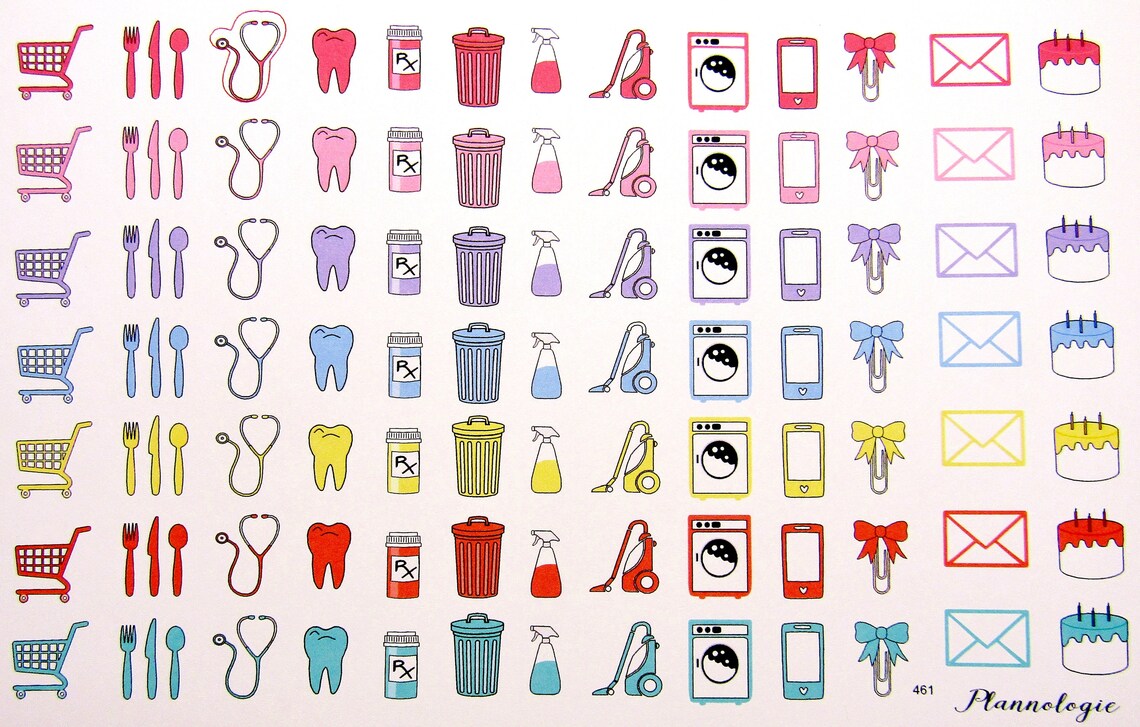 Icon Planner Stickers Daily Life Daily Icons Life - Etsy