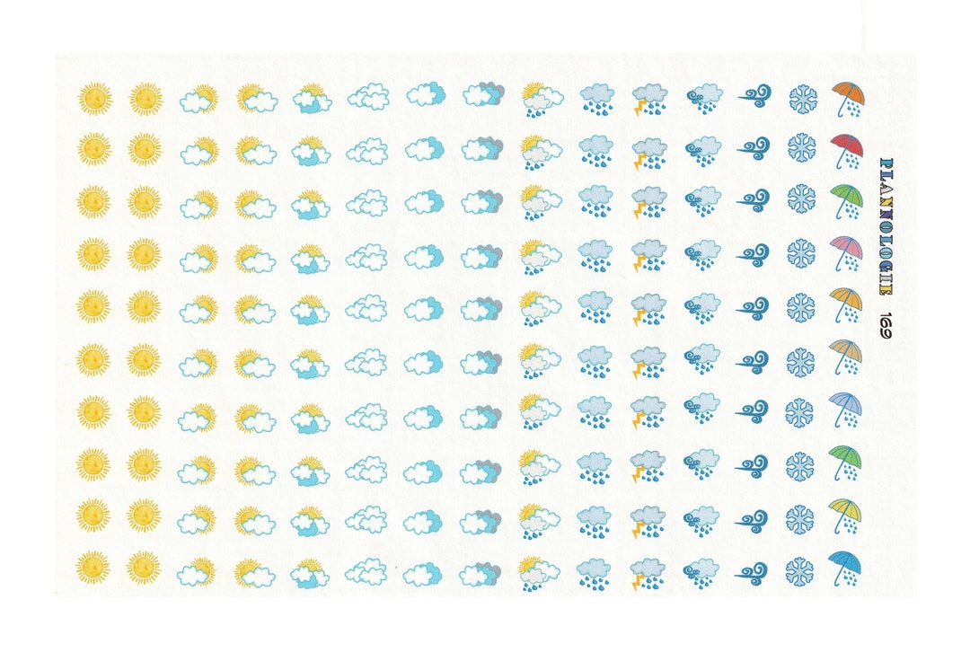 Weather Icon Stickers for Planners and Journals - Etsy