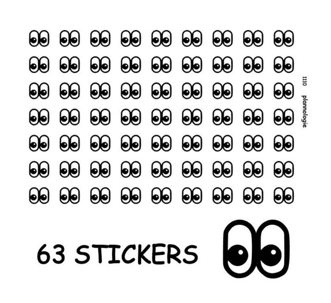 Small EYE Emoji Stickers for Planners - Etsy