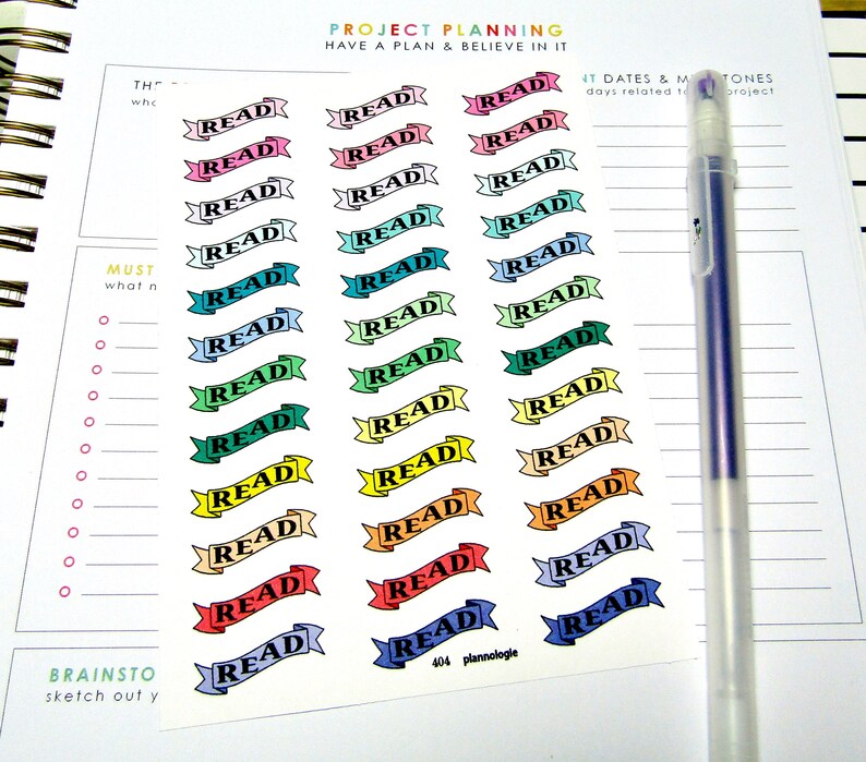 Reading Reminder Stickers Read Banner Planner Stickers - Etsy