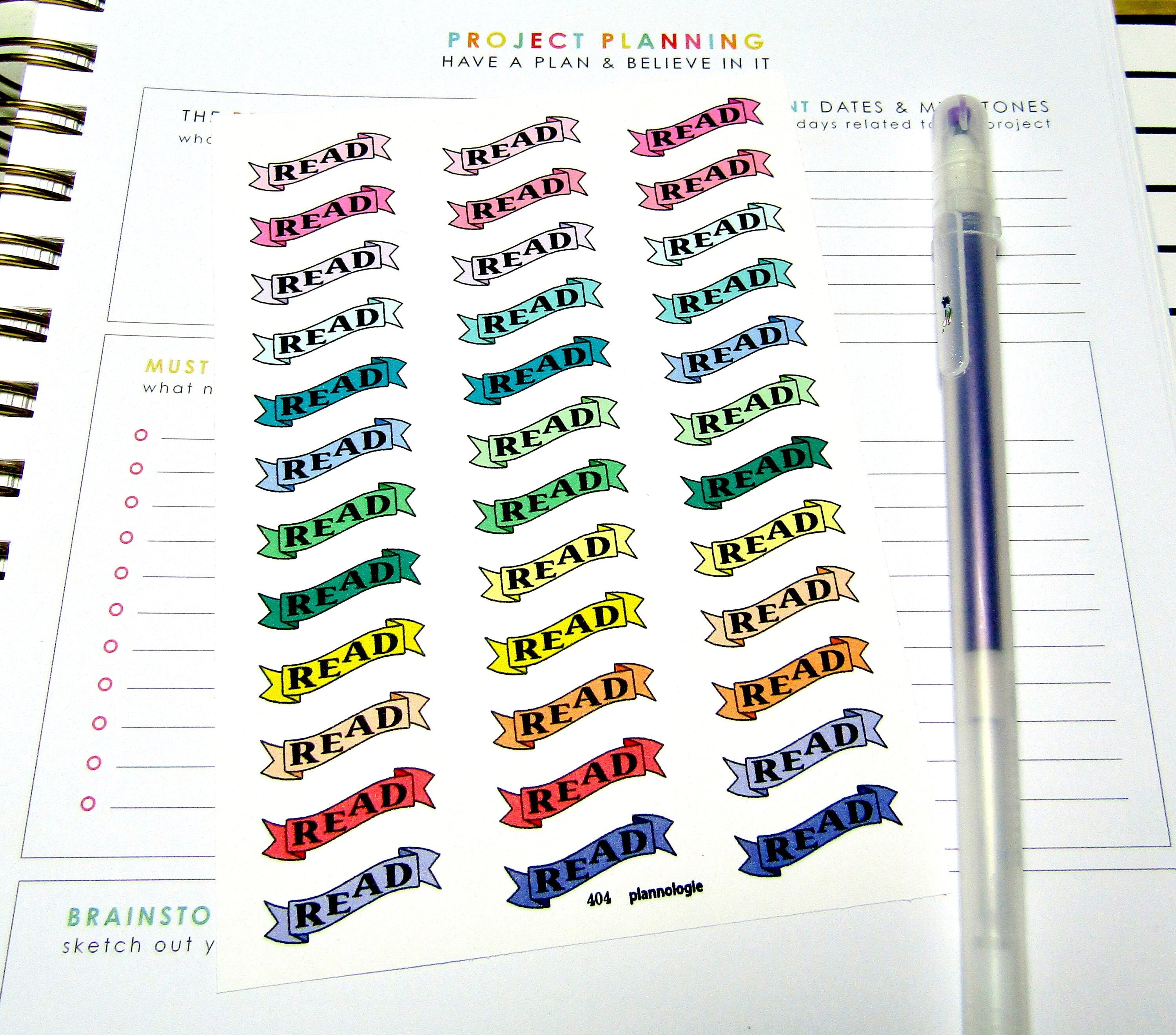Reading Reminder Stickers Read Banner Planner Stickers - Etsy