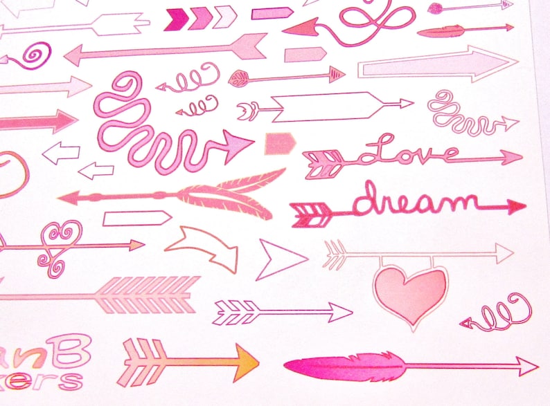 Pink and Peach Arrow Stickers - Etsy