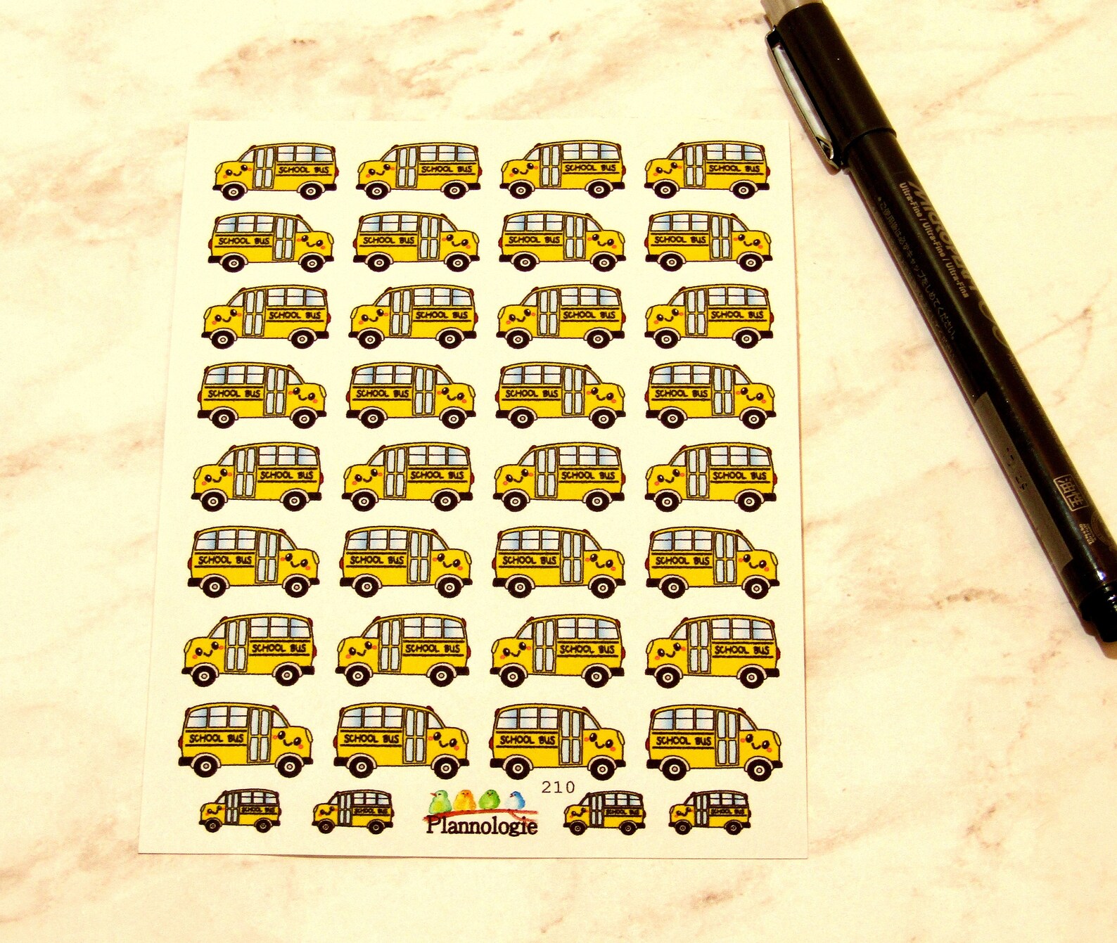 School Bus Planner Stickers School Bus Icon - Etsy