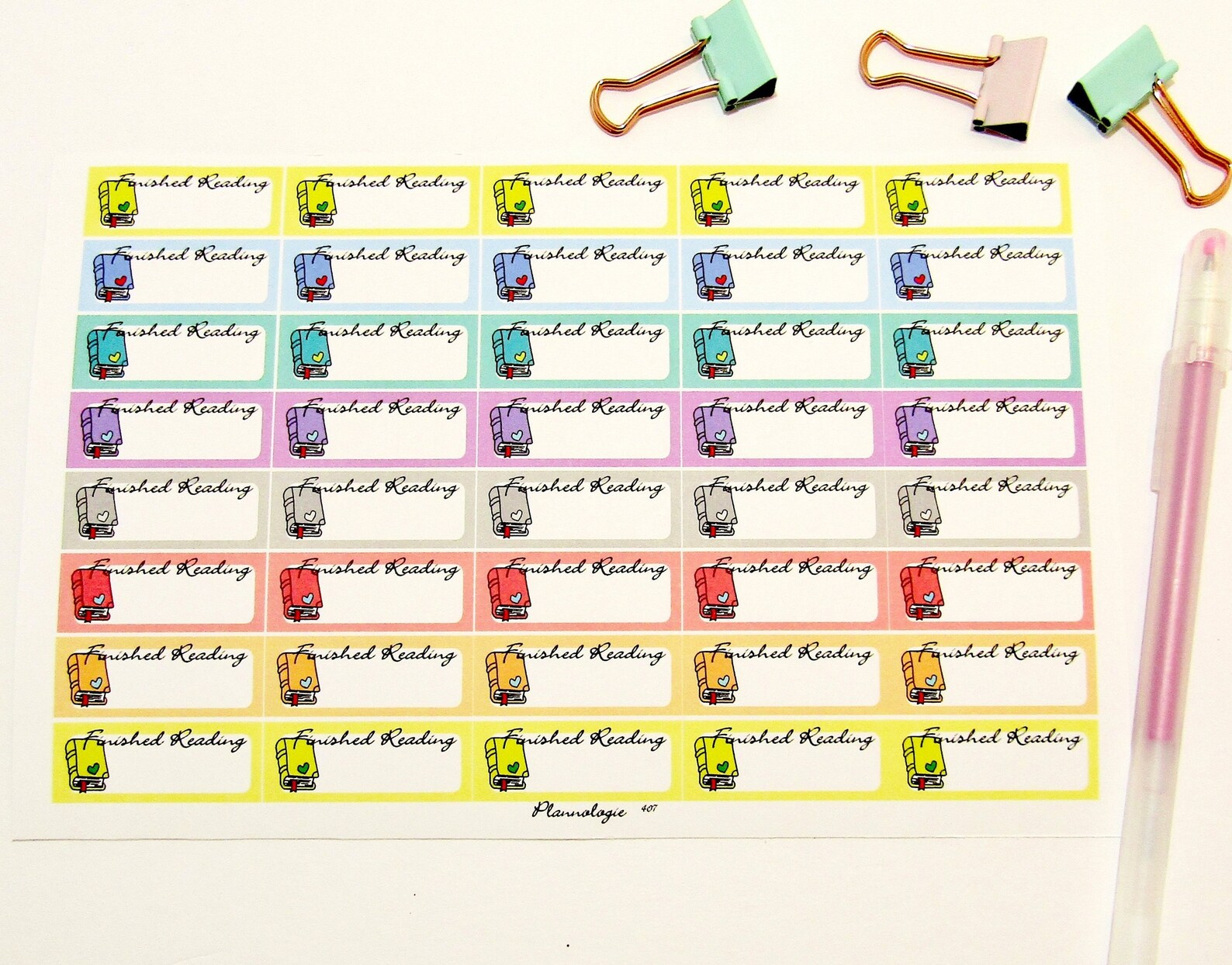 Finished Reading Book Lovers Reading Stickers for Your Planner - Etsy