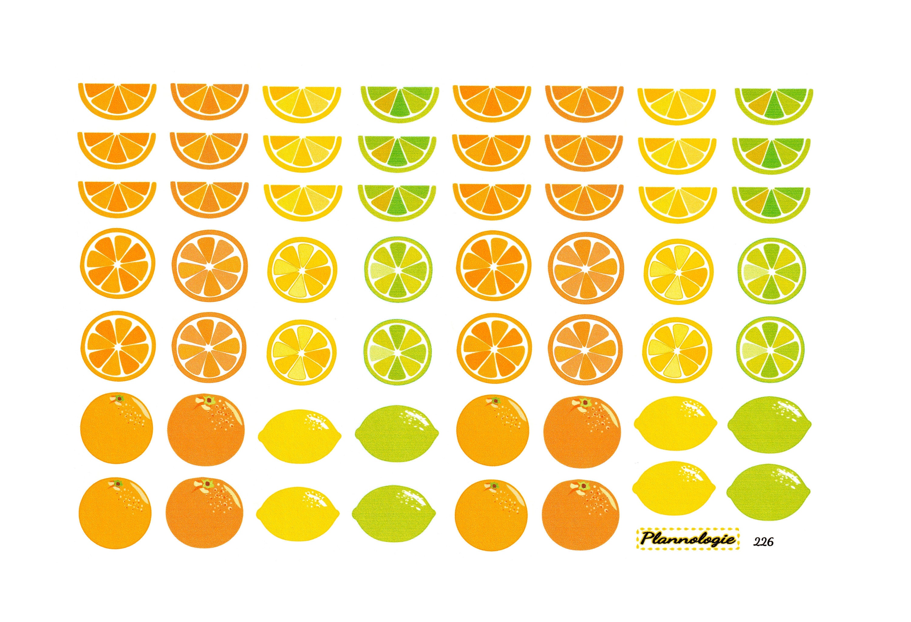 Citrus Fruit Stickers Oranges Grapefruits Lemons Limes | Etsy