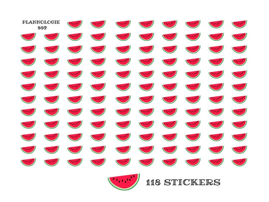 Watermelon Slice Stickers, Fruit Stickers, Watermelon Stickers, Summer ...