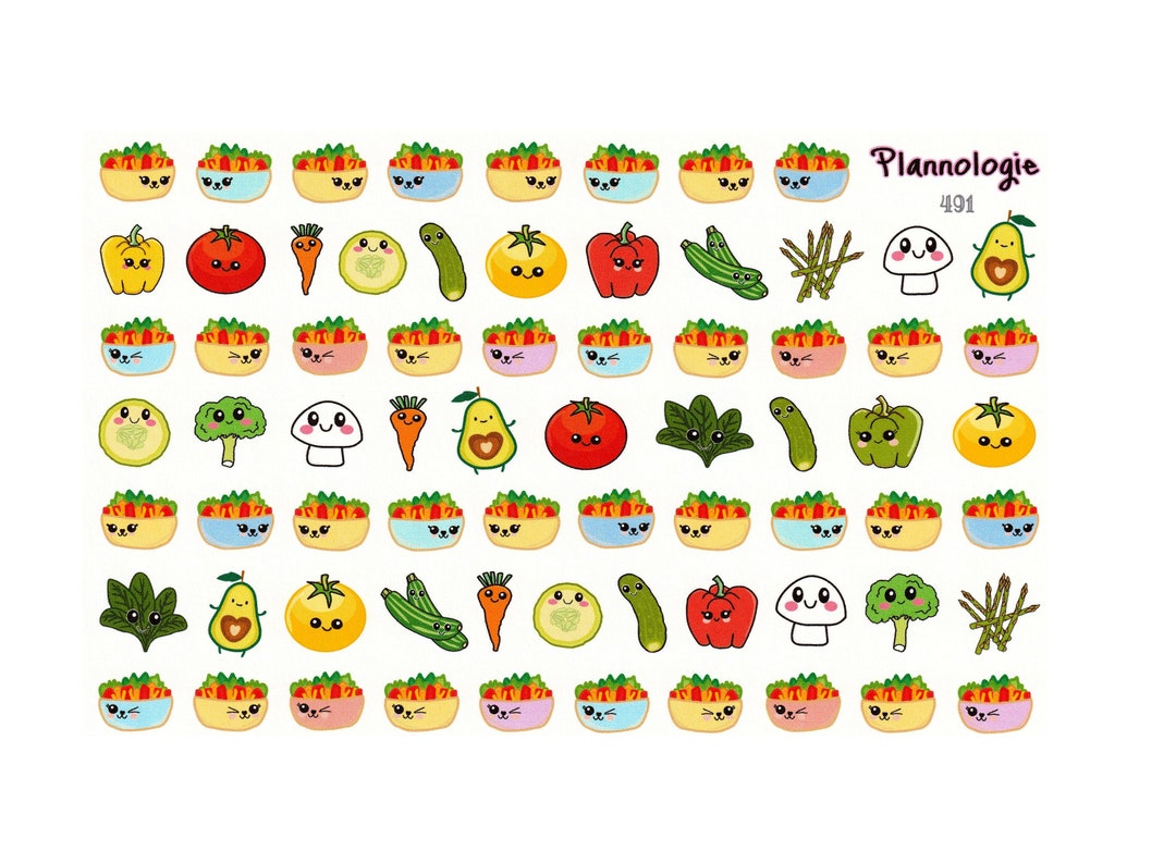 Mini Salad and Veggies Planner Stickers - Etsy