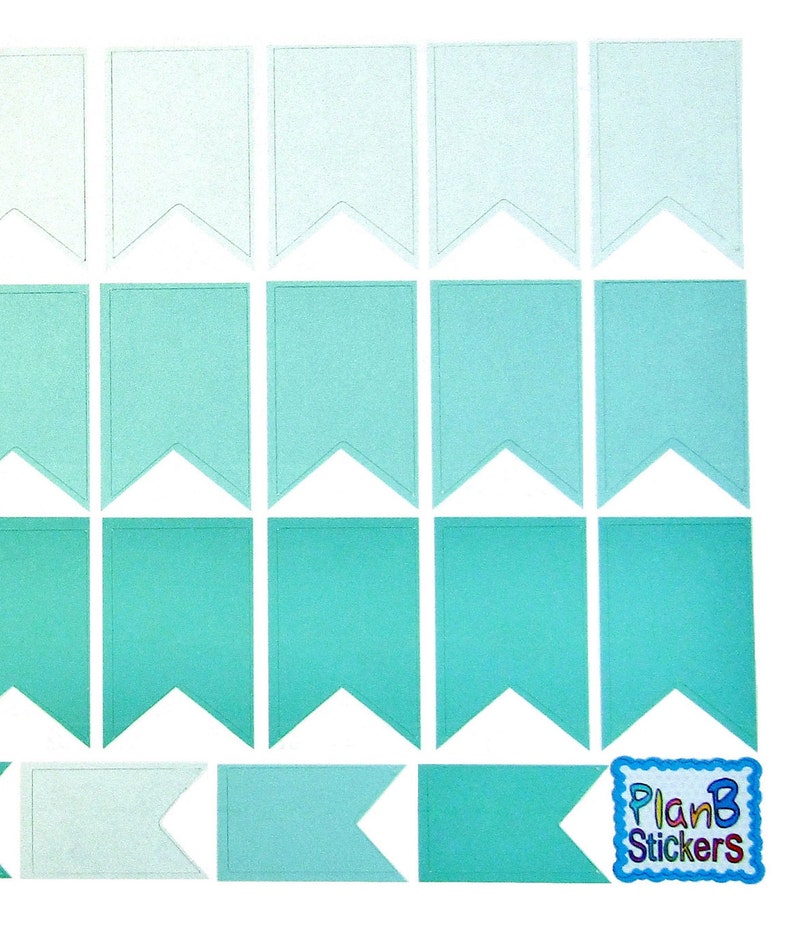 Shades of Teal Planner Flags Functional Planner Stickers - Etsy