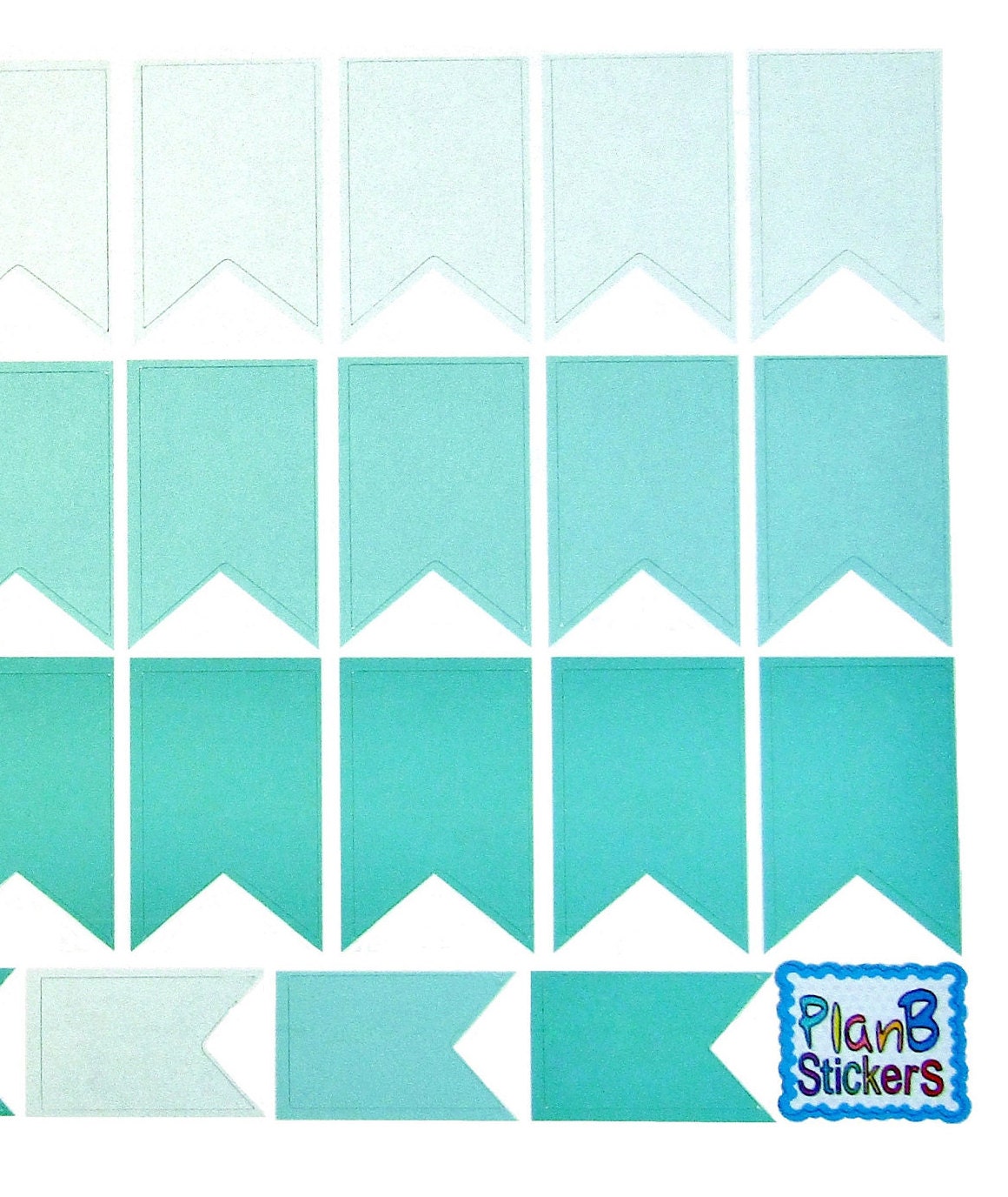 Shades of Teal Planner Flags Functional Planner Stickers - Etsy