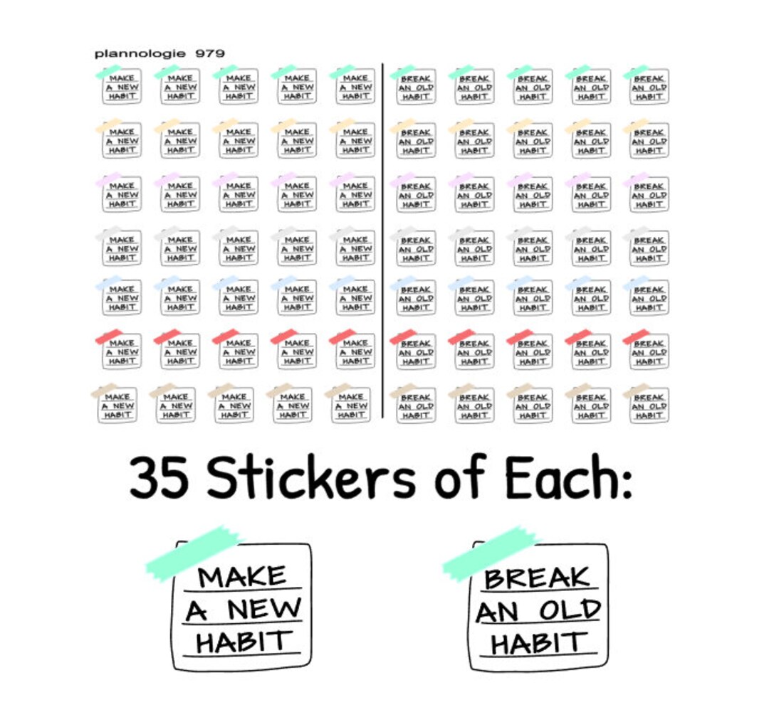 Make A New Habit - Break an Old Habit STICKERS for Planners and ...