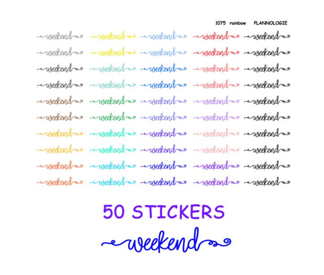 WEEKEND Script Planner Stickers - Etsy