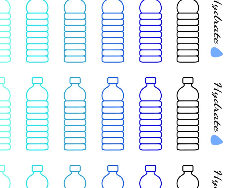 Water Tracker Stickers Hydrate Stickers Planner Stickers - Etsy