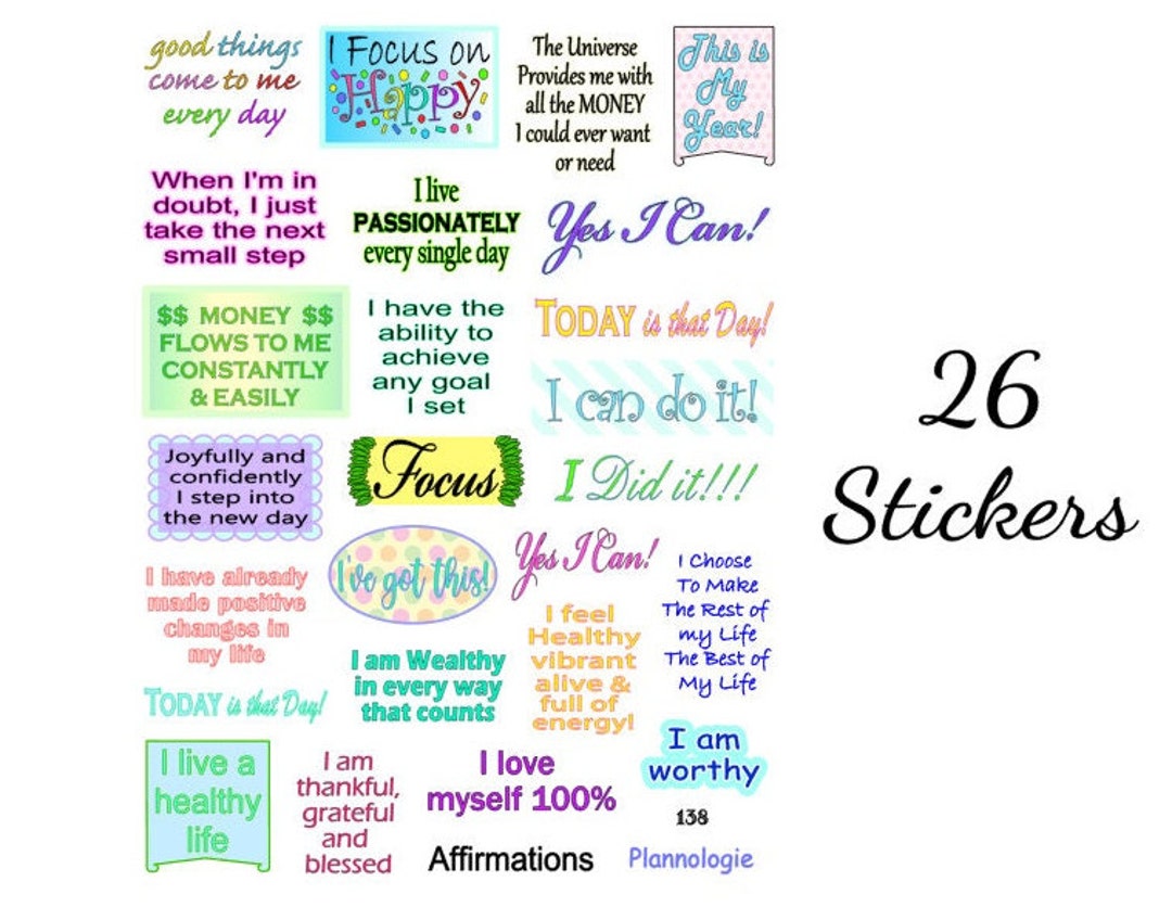 Mini Affirmation Stickers for Planners and Journals - Etsy
