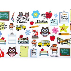 CUSTOM Teacher Planner Stickers - Teacher Stickers - School Stickers ...
