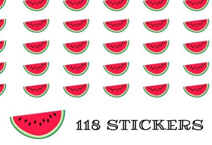 Watermelon Slice Stickers Fruit Stickers Watermelon - Etsy