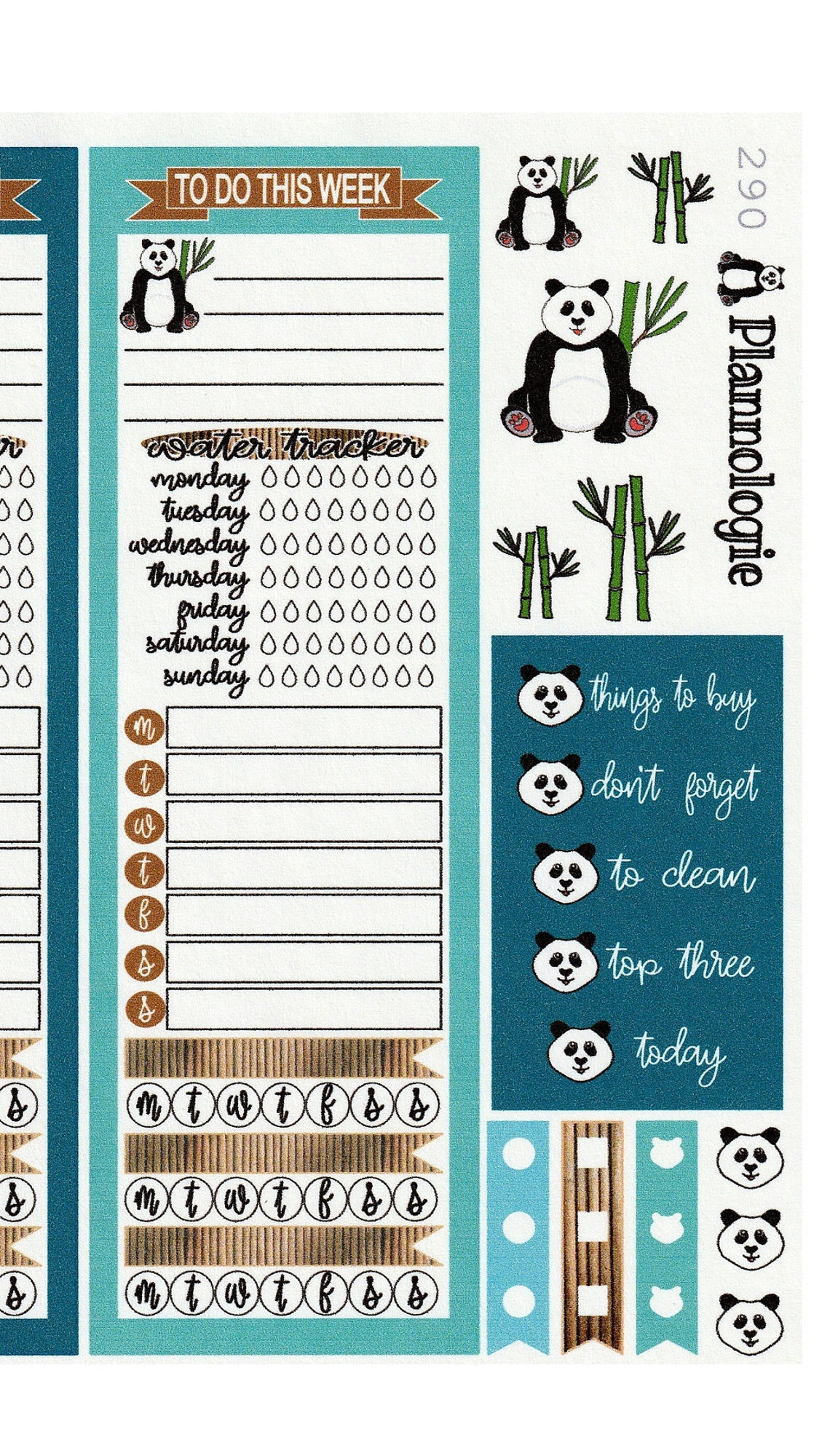 Panda Weekly Plan Sidebar Planner Stickers Weekly Tracker - Etsy