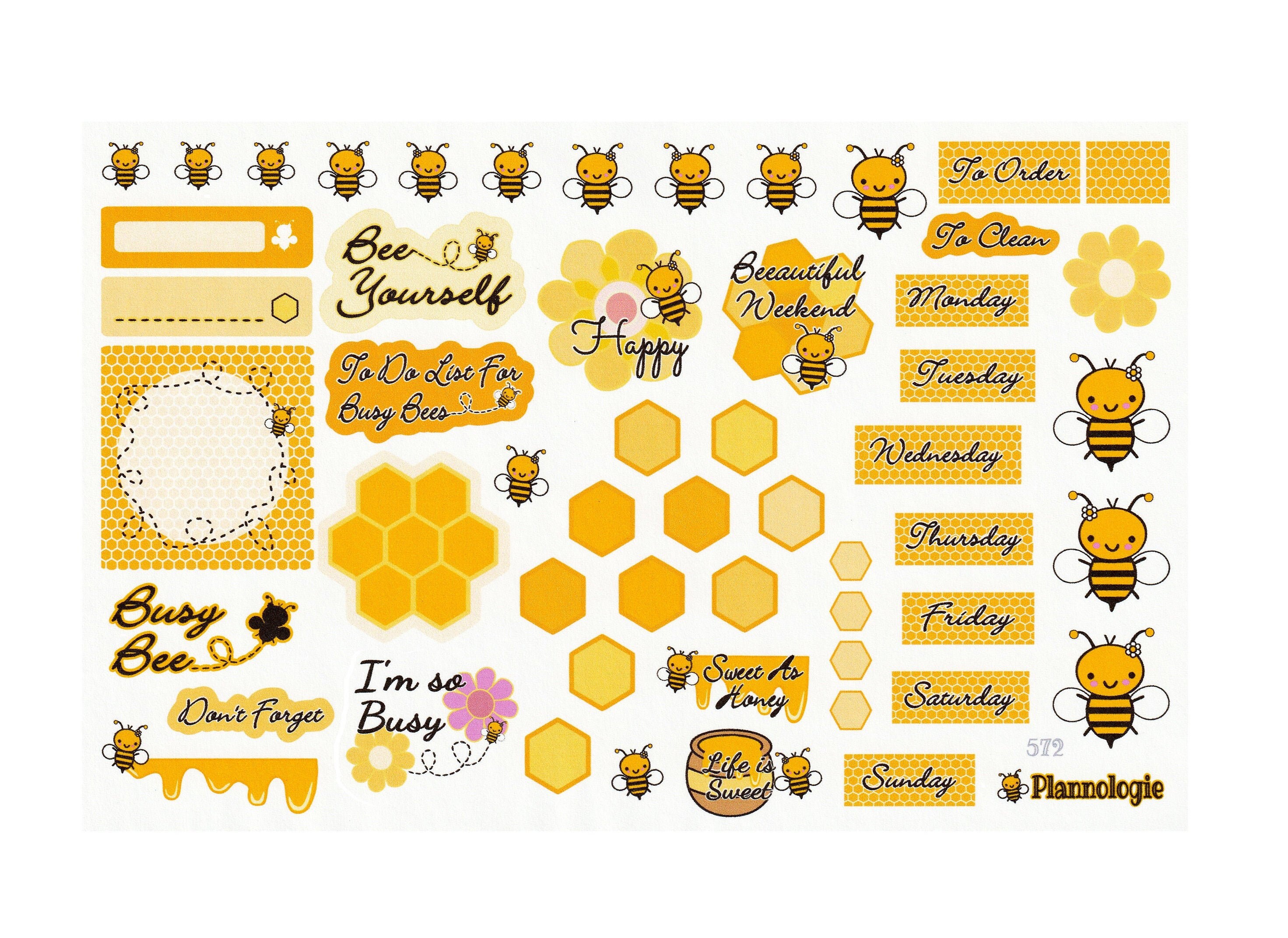 Busy as A Bee Planner Stickers Weekly Sticker Kit Honey Bee | Etsy