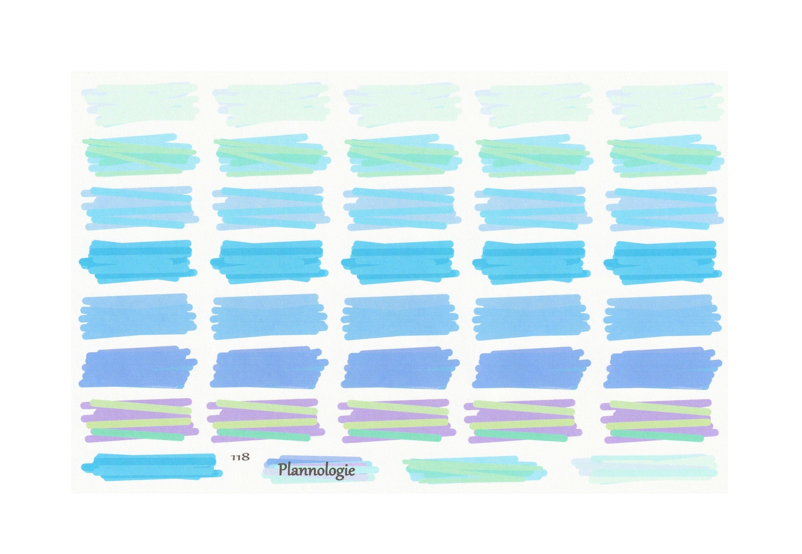 Blue Color Swatches Planner Stickers Journal Stickers - Etsy