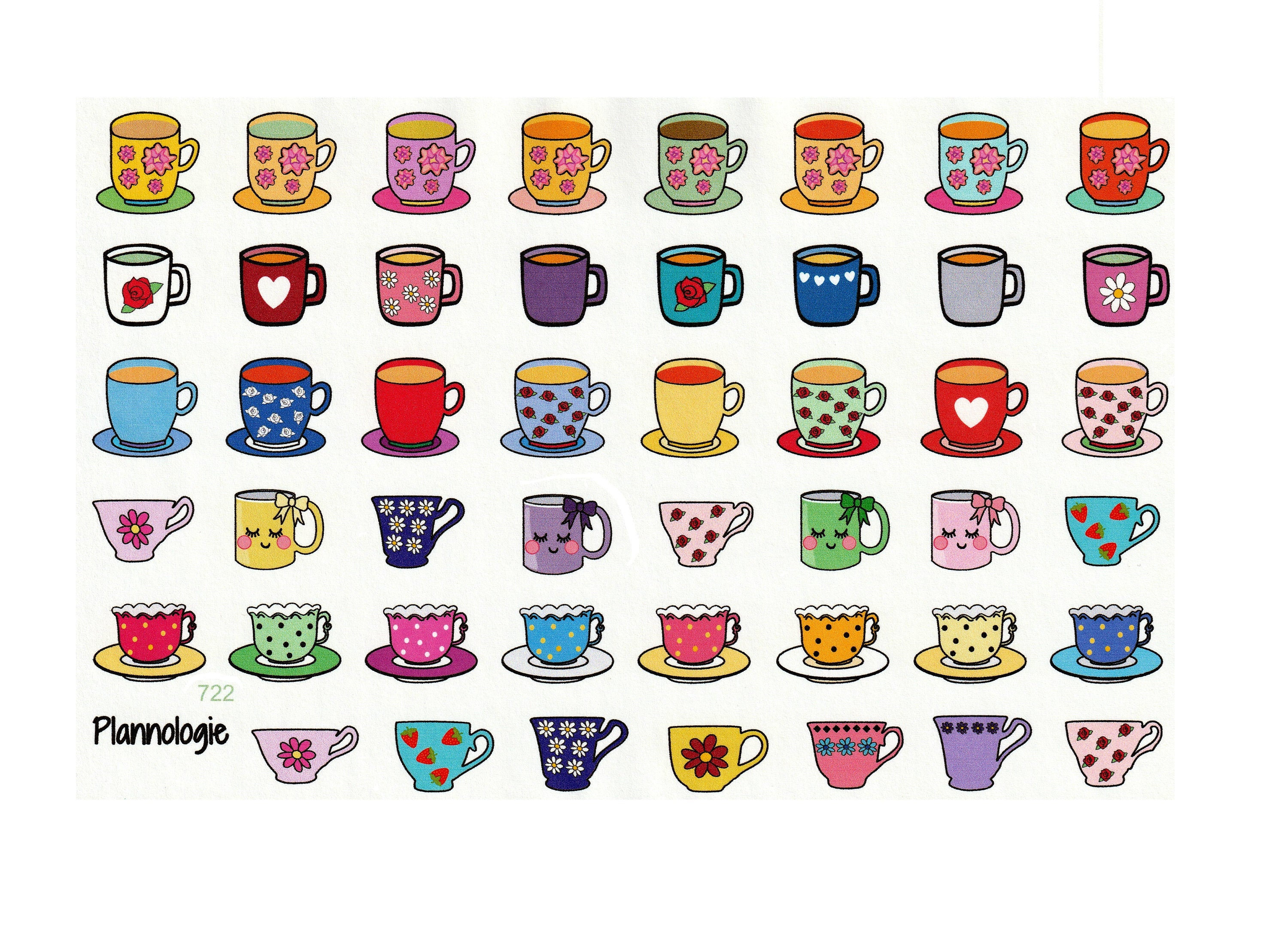 Tea Cup Planner Stickers Tea Cup Stickers Cup of Tea Hot - Etsy