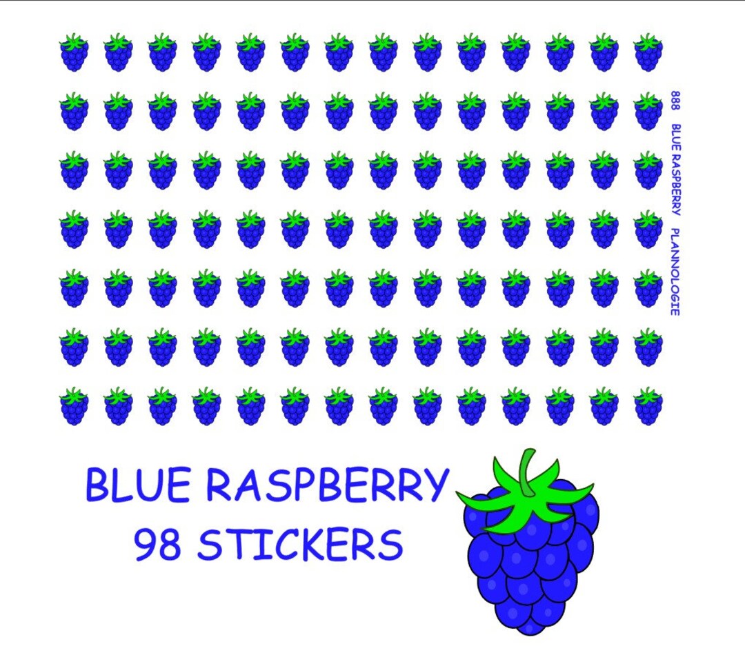 Mini BLUE Raspberry Stickers - Planner Stickers - Fruit Stickers ...