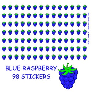 Mini BLUE Raspberry Stickers - Planner Stickers - Fruit Stickers ...