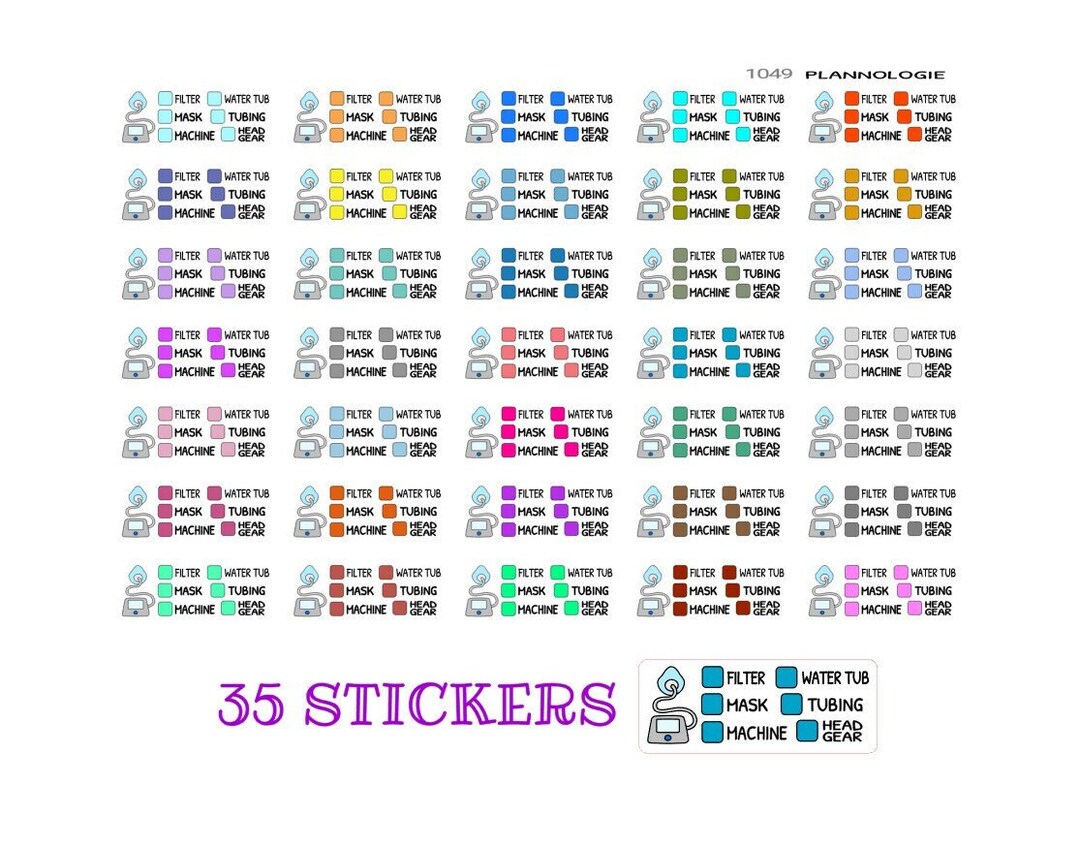 CPAP CLEAN Reminder Stickers - Sleep Apnea - Breathing Treatments ...