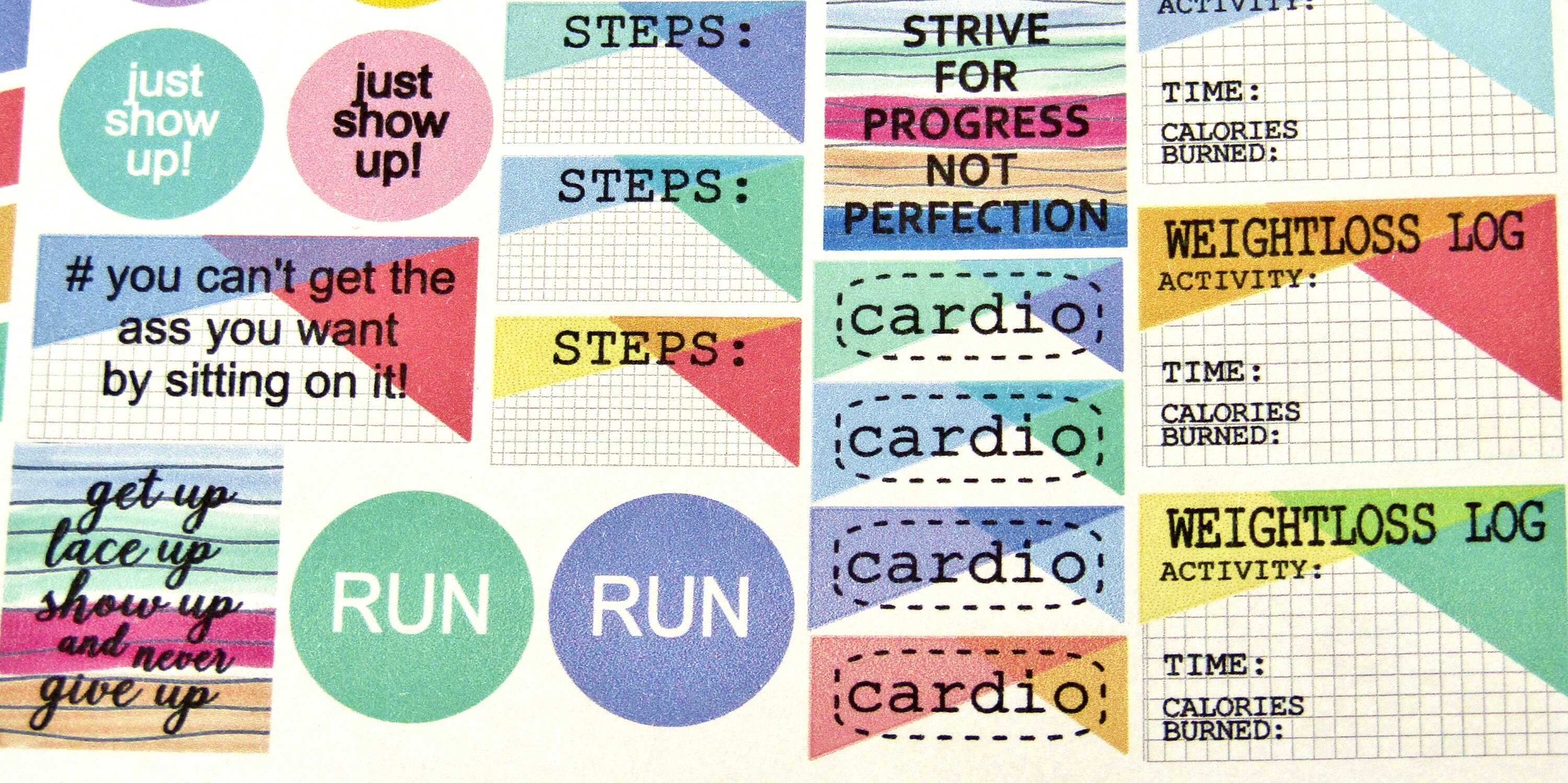 Fitness Exercise Weight Loss Motivational Stickers | Etsy