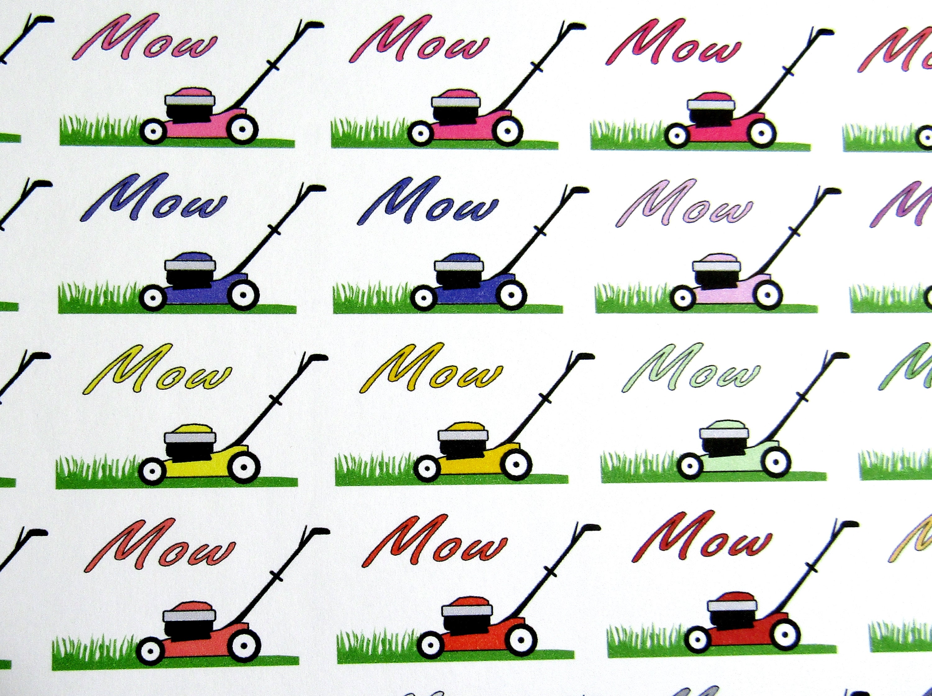 Lawnmower Planner Stickers Cut Grass Mow the Lawn | Etsy