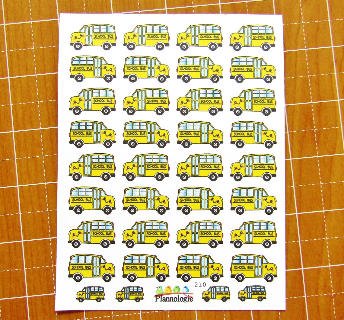 School Bus Planner Stickers School Bus Icon | Etsy