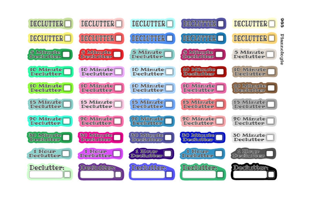 Declutter Planner Stickers - Organize - Clean - Checklist - Kitchen ...