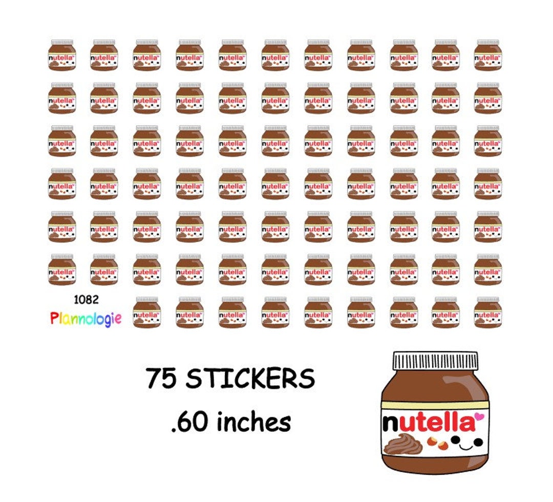 Nutella Stickers, Jar of Nutella Stickers, Hazelnut Chocolate Spread ...