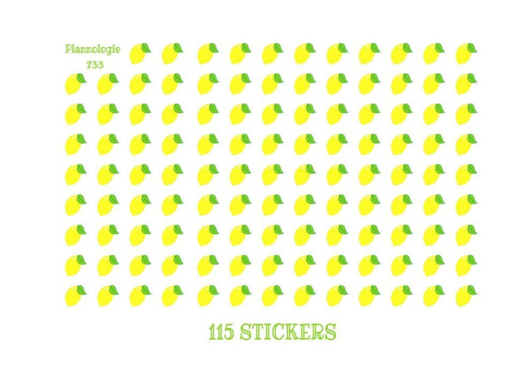 Mini Lemon Stickers - Citrus - Pink Lemon - Fruit Stickers - Planner ...