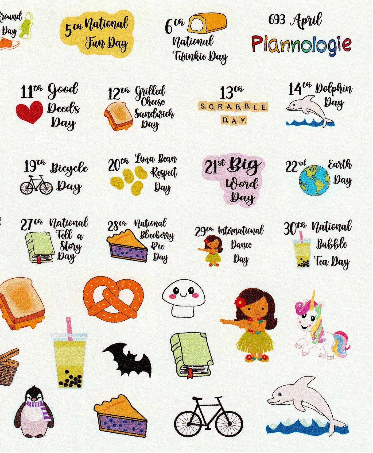 APRIL Wacky Holidays Planner Stickers Calendar Stickers - Etsy