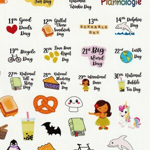 APRIL Wacky Holidays Planner Stickers - Calendar Stickers - Celebrate ...