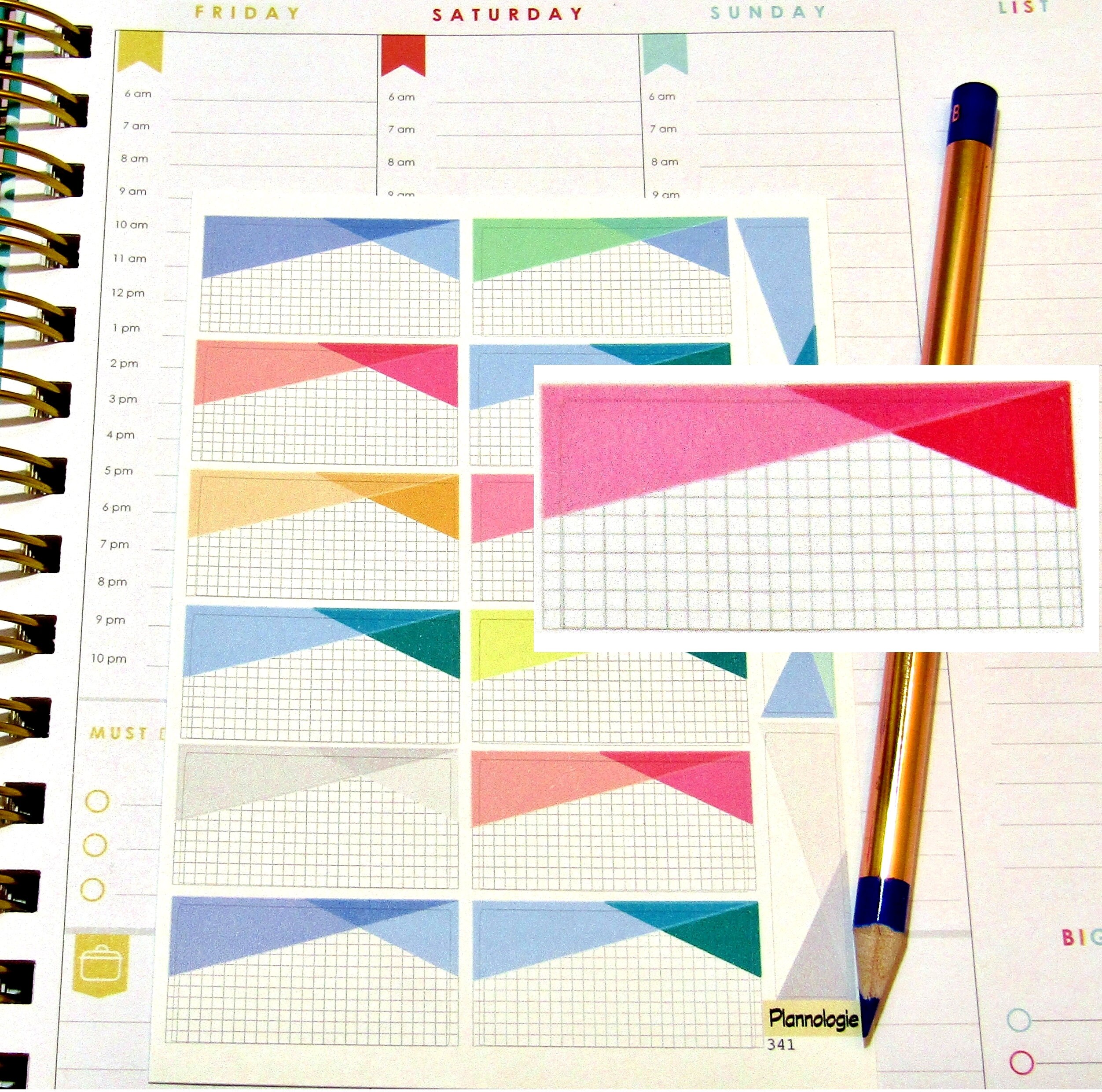 Triangle Trio Functional Planner Boxes Planner Stickers | Etsy