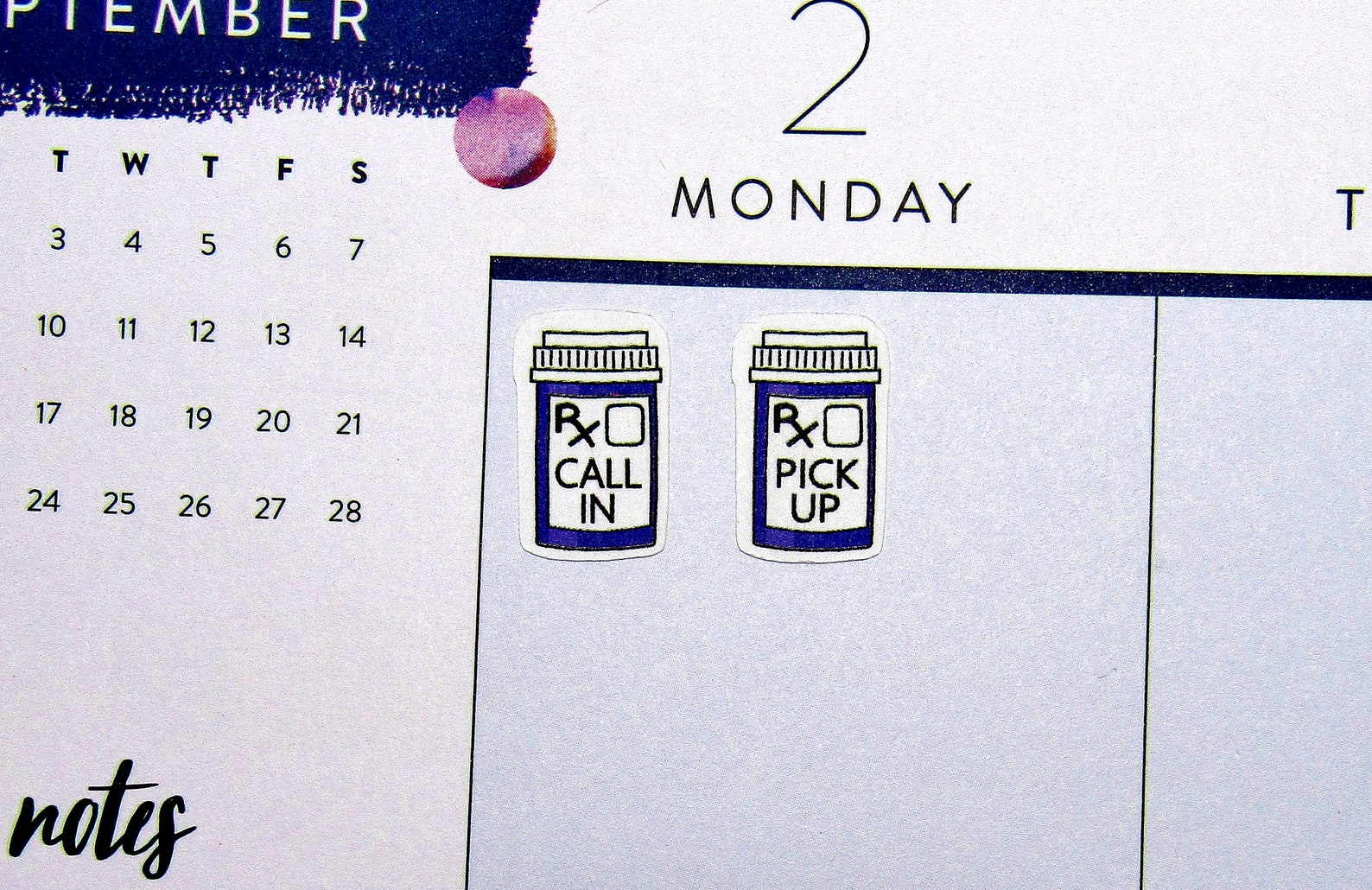 Medication Prescription Planner Stickers RX Refill Reminder | Etsy
