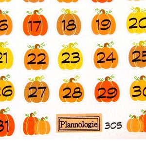 Pumpkin Date Covers Planner Stickers - Halloween Countdown - Pumpkin ...