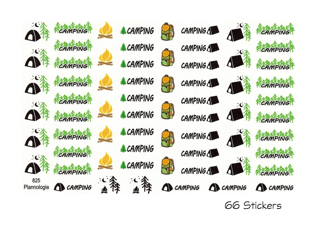 Camping Stickers | Tent Stickers | Let's Go Camping | Camp Fire ...