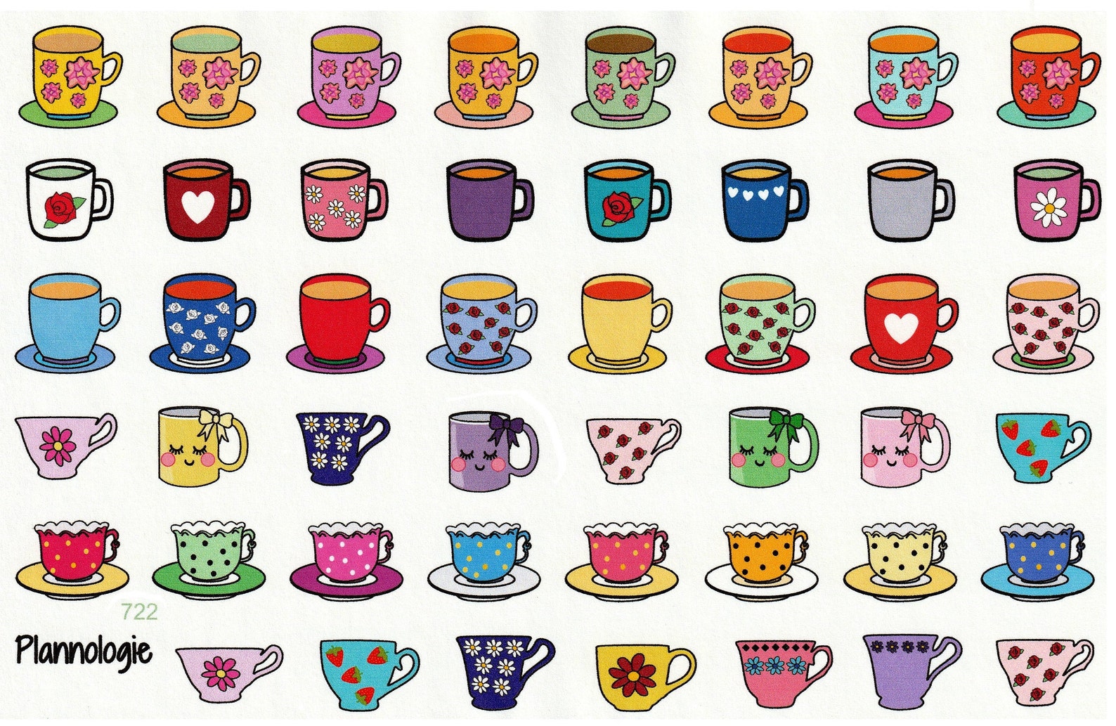 Tea Cup Planner Stickers Tea Cup Stickers Cup of Tea Hot - Etsy