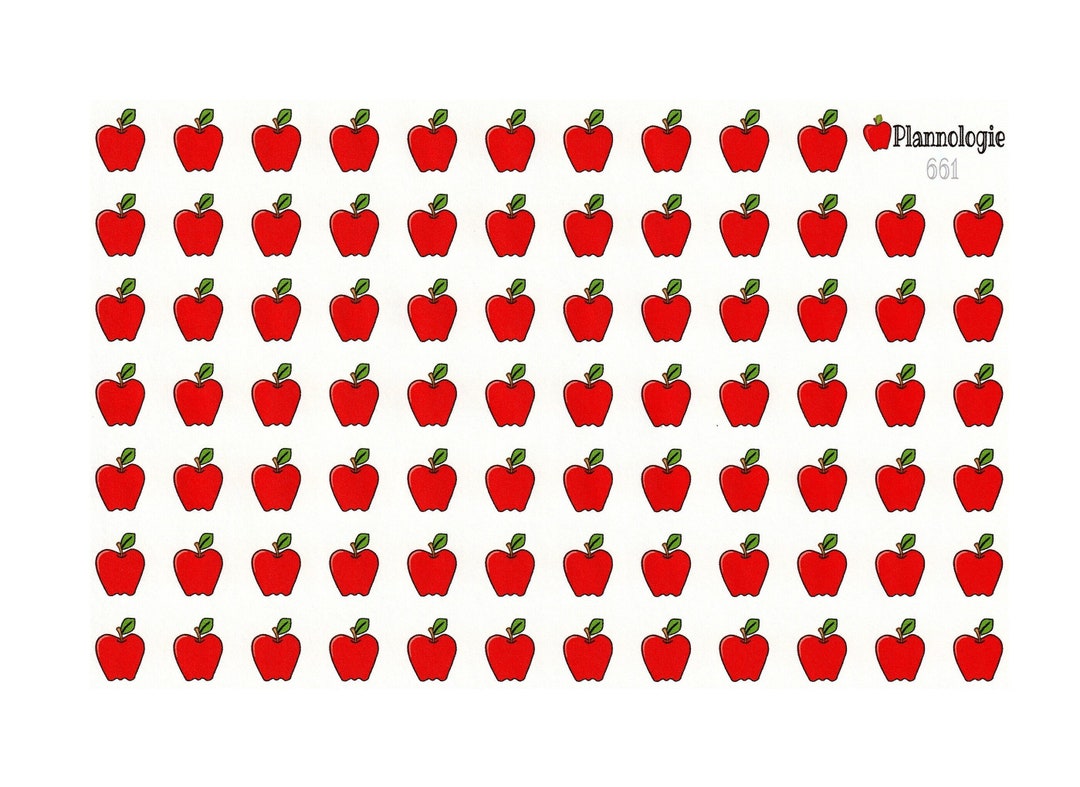 Mini Apple Stickers - Fruit Stickers - Red Apple - Green Apple - Yellow ...