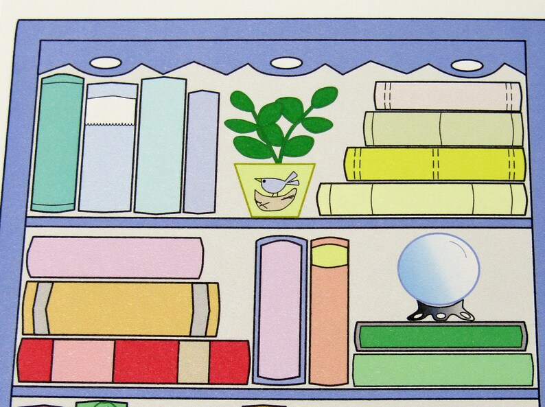 Large Bookcase Journal Planner Sticker Full Color | Etsy