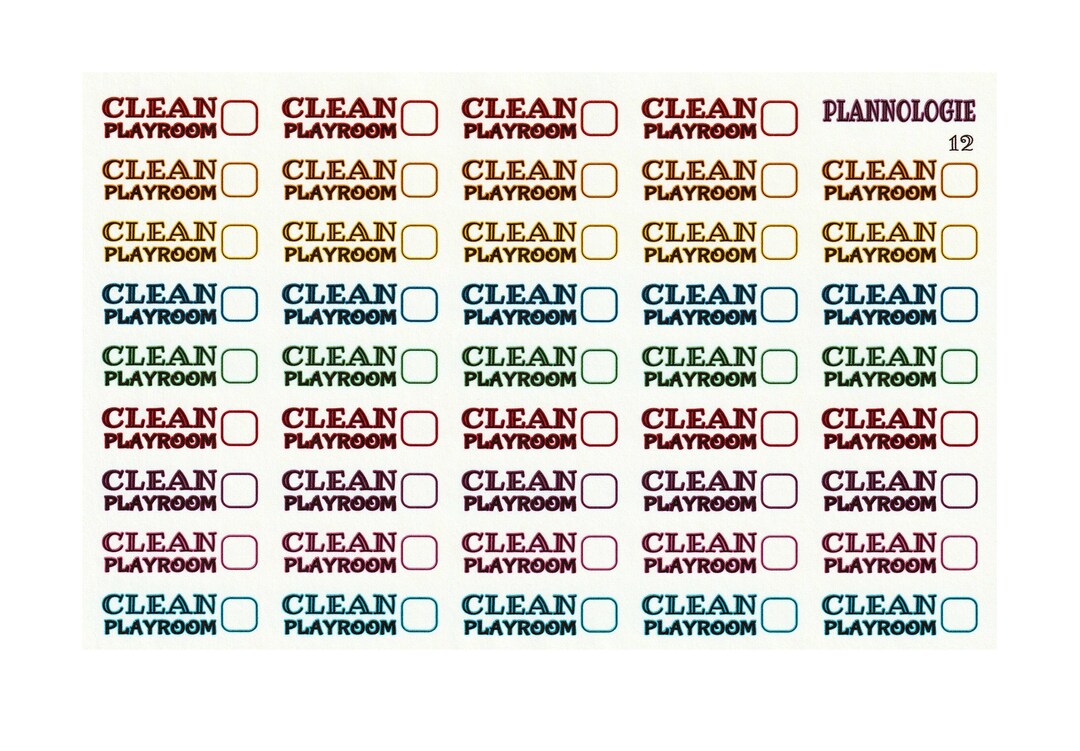 CLEAN PLAYROOM Stickers - Kid's Toys - Chores - Chore List - Declutter ...