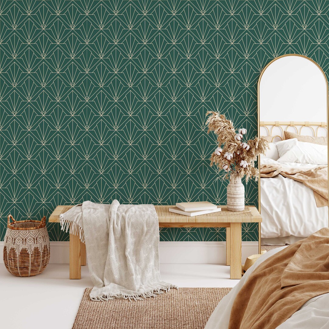 Art Deco Patterned Wallpaper, Removable Wallpaper, Self Adhesive ...