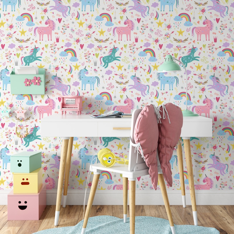 Purple Unicorn Wallpaper - Etsy UK