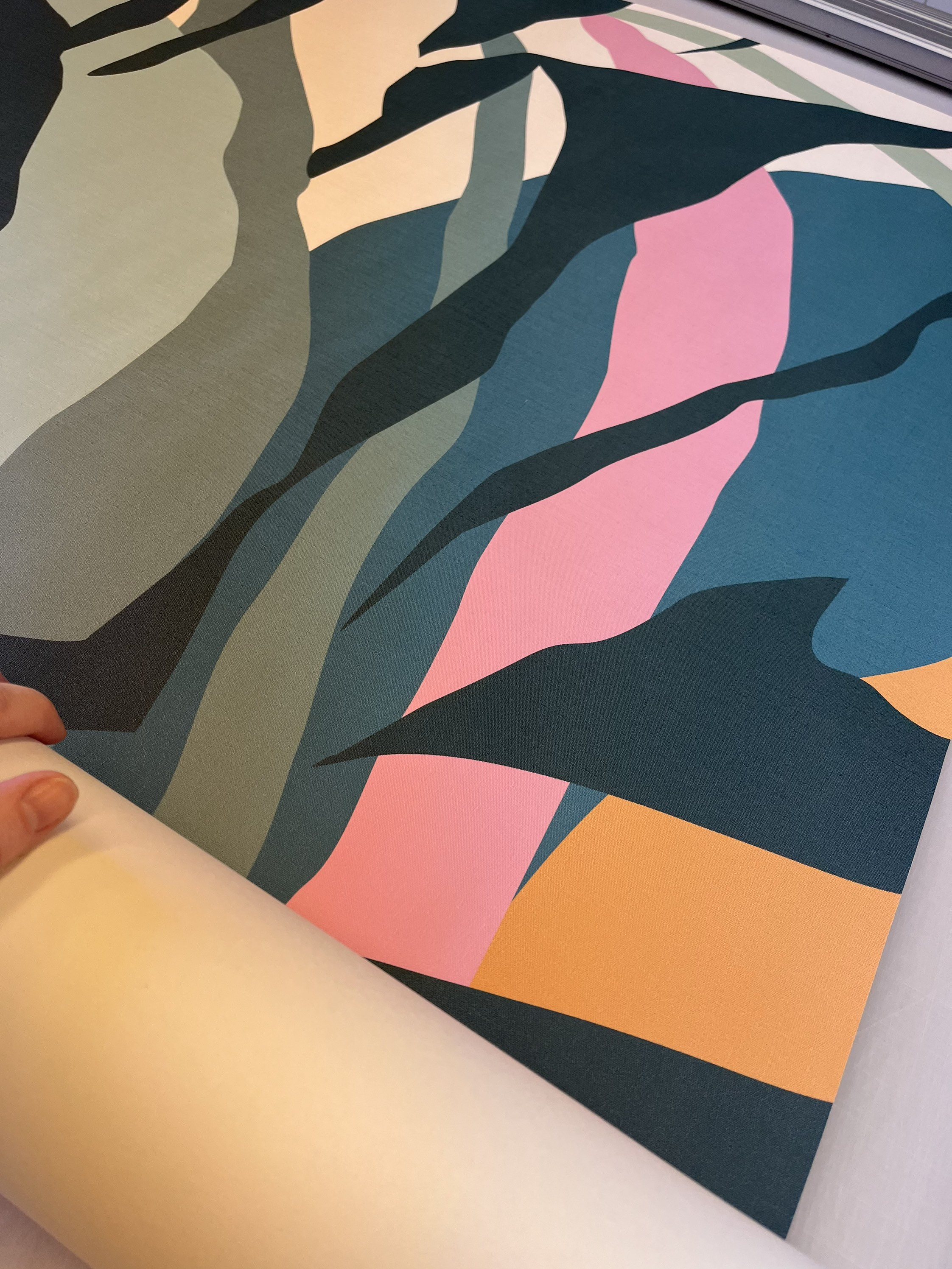 Abstract Botanical Leaves Mural Wallpaper Removable - Etsy